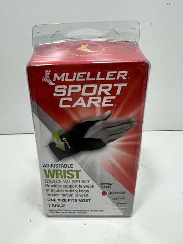 Mueller Sport Care Adjustable Wrist Brace W/ Splint Max Support Black ...