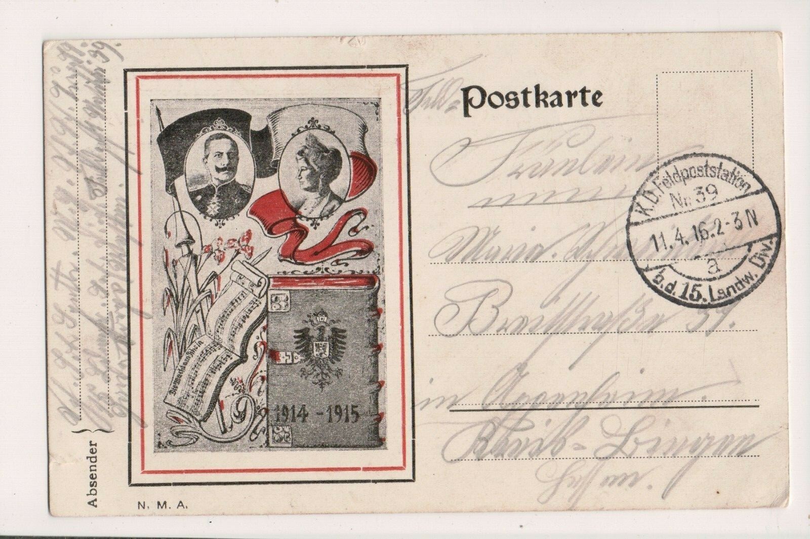 Vintage Postcard Kaiser Wilhelm II, German Emperor & Empress Augusta ...