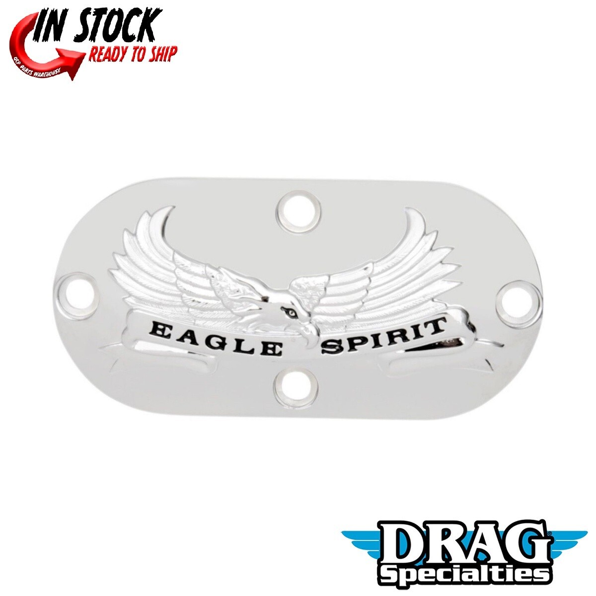 Chrome Oval Inspection Cover Eagle Spirit for Harley Softail & Wide ...