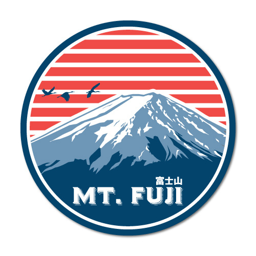 Mont Fuji Logo Mt. Fuji Japanisches Muster Neujahrskarte Hintergrund