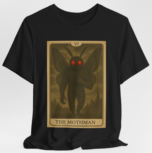 Mothman Tarot Card T-Shirt Gothic Cryptid Occult Horror Graphic Tee | eBay