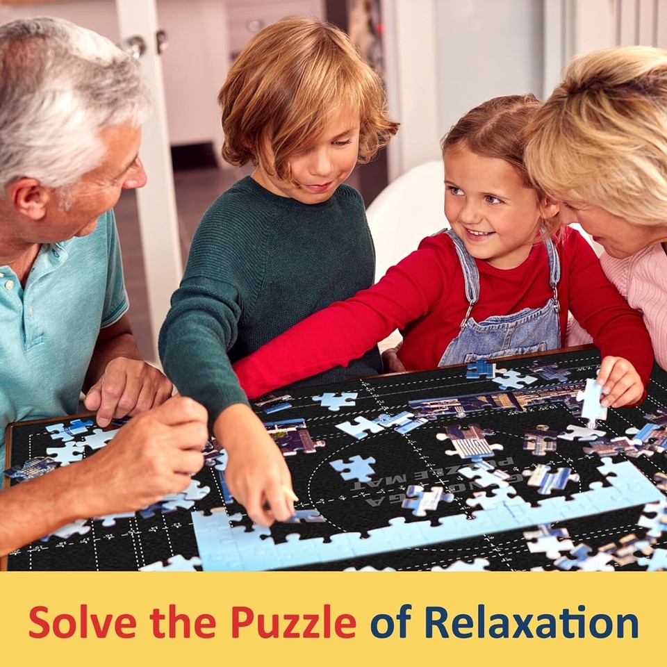 Jigsaw Puzzle Mat Roll Up Fits 2000 Pieces Felt Large Pad Storage Bag ...