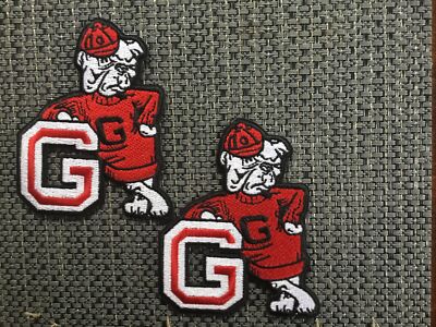 2 UGA Georgia Bulldogs Vintage Embroidered Iron On Patches Patch Lot 3 ...