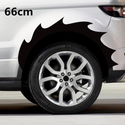 DIY 4Pcs 66cm Black Car SUV Fender Sticker Flame Sticker Decal Cover ...