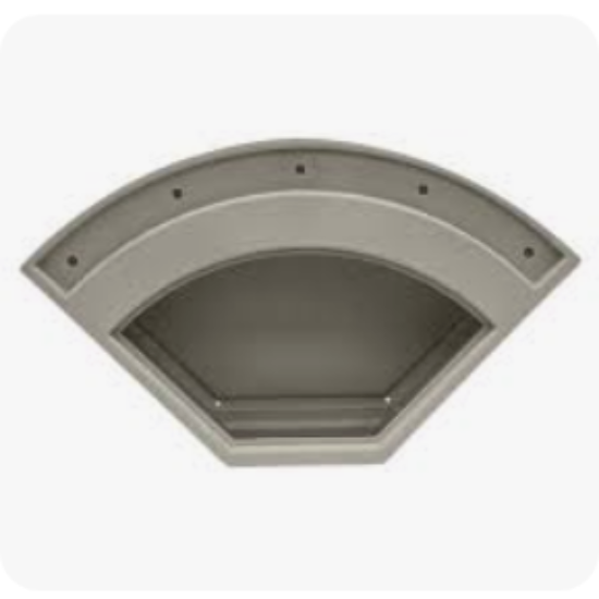 Pontoon Bow Radius Corner Base, Bow Raduis Corner Seat Base 32" - Sky ...