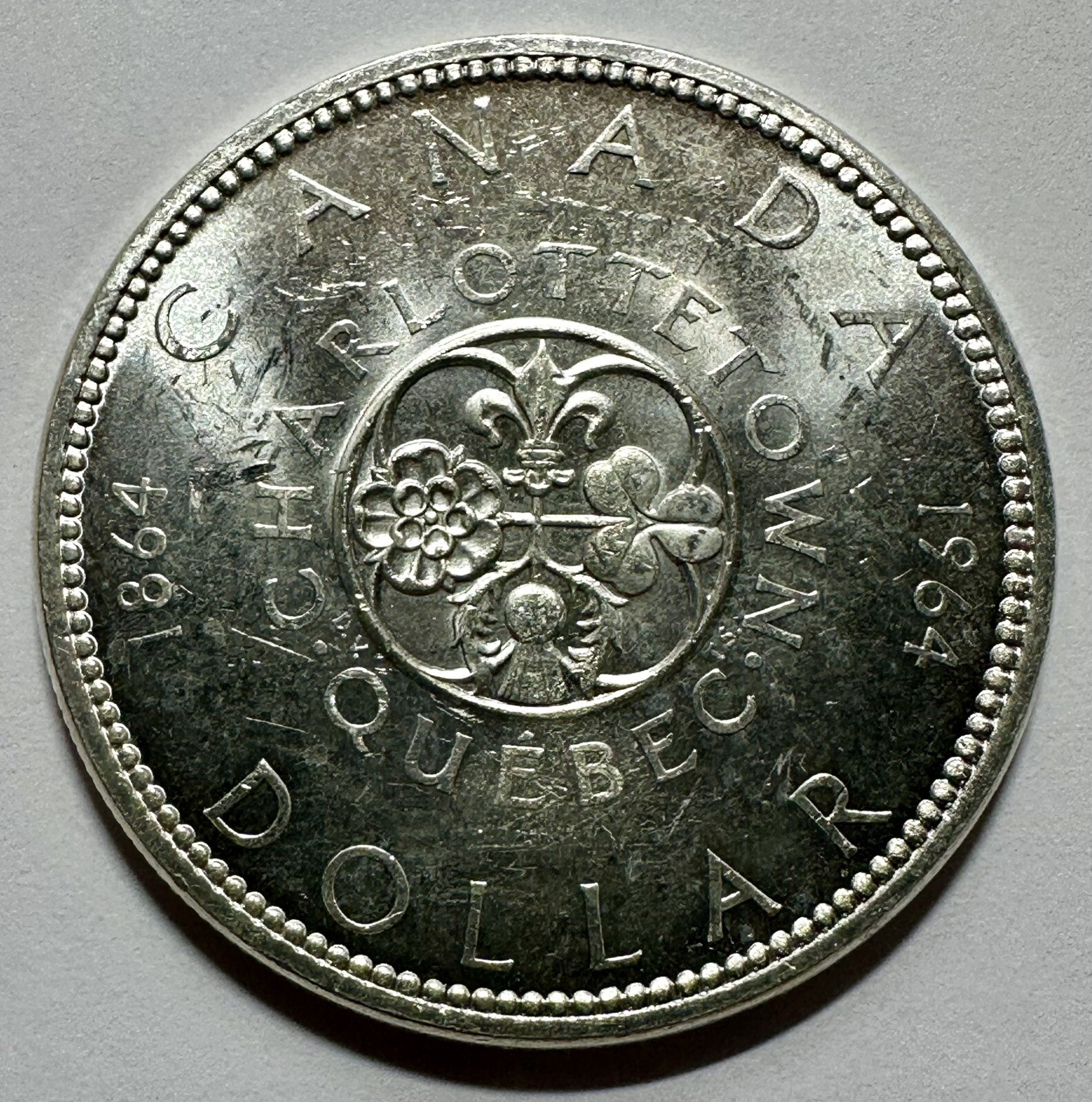 1964 Canada $1 Dollar - Confederation Conferences - .800 SILVER - KM#58 ...