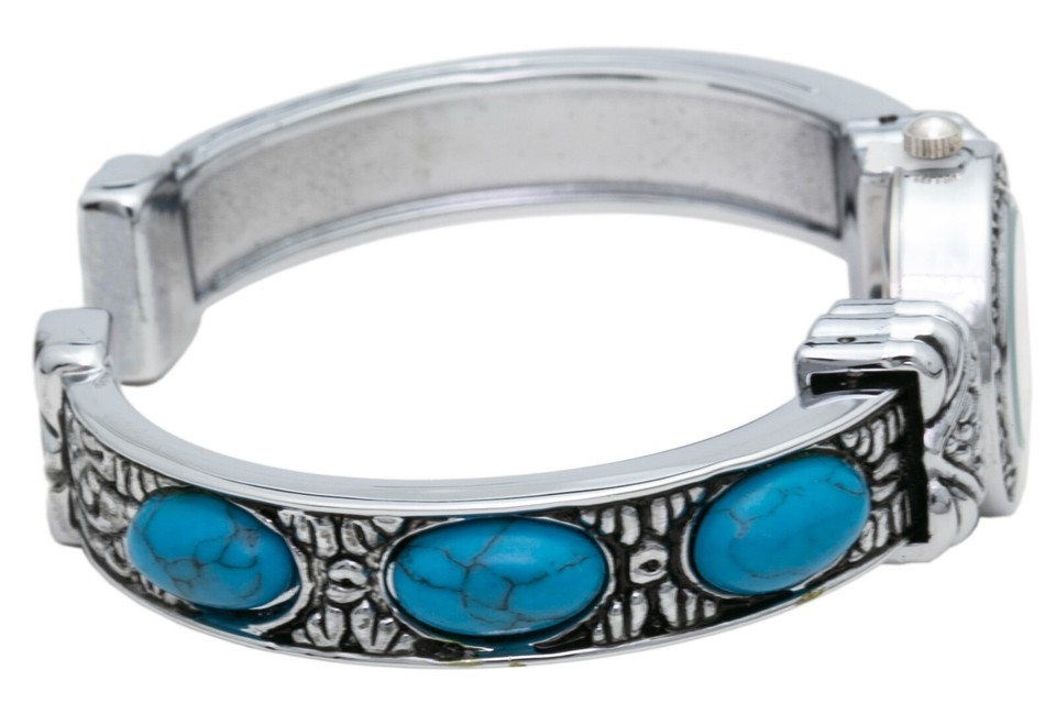 Blekon Collections Womens 22mm Case Graved Stones Large Cuff Bangle ...