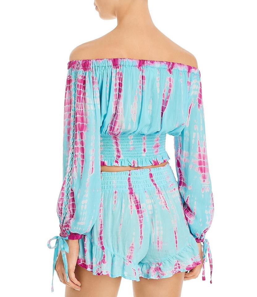 SWIM WEAR Surf Gypsy Tie-Dyed Off-The-Shoulder Top Swim Cover-Up TOP ...