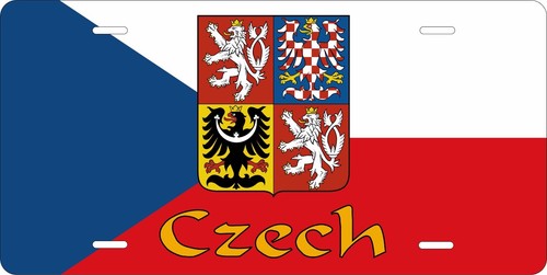 Czech Czechia Flag License Plate Personalized Car Auto Bike Moped ...