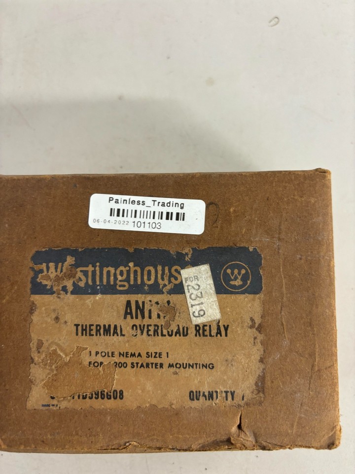 Westinghouse Thermal Overload Relay 1 Pole Nema Size 1 Starter Mounting ...