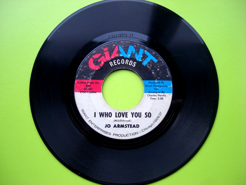 JO ARMSTEAD I Feel An Urge Coming On / I Who Love You So 7” 45 GIANT ...