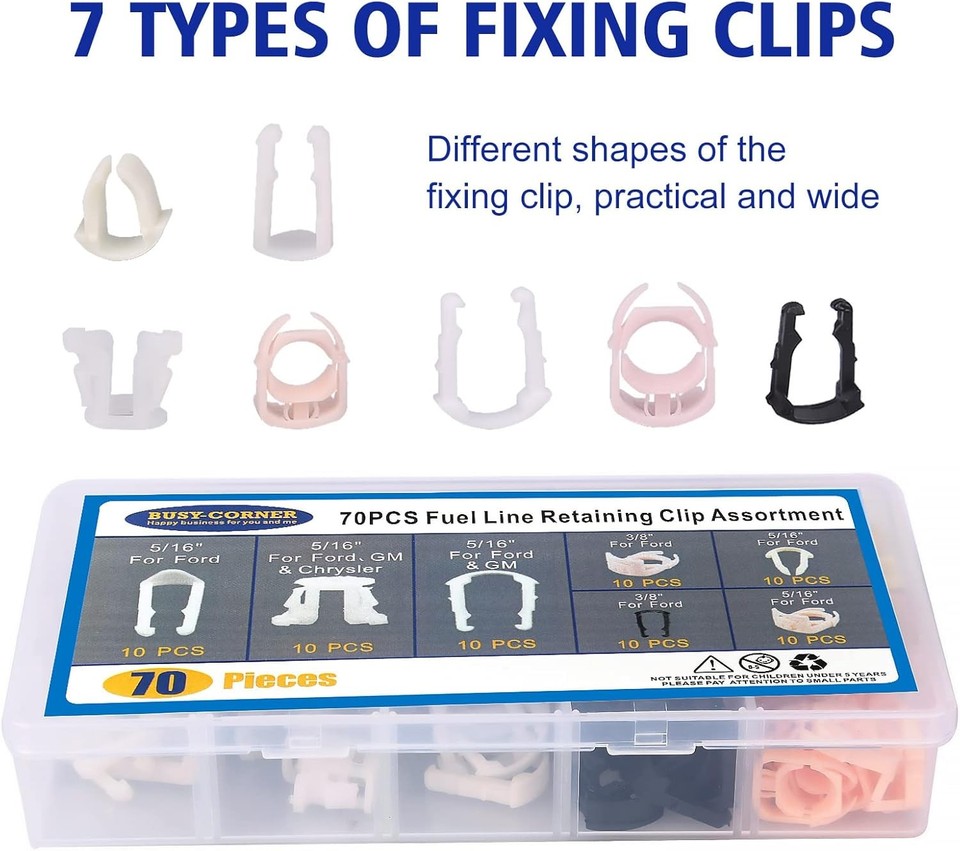 70 Pieces Fuel Line Retaining Clip, Fuel Line Retainer Clip Assortment ...