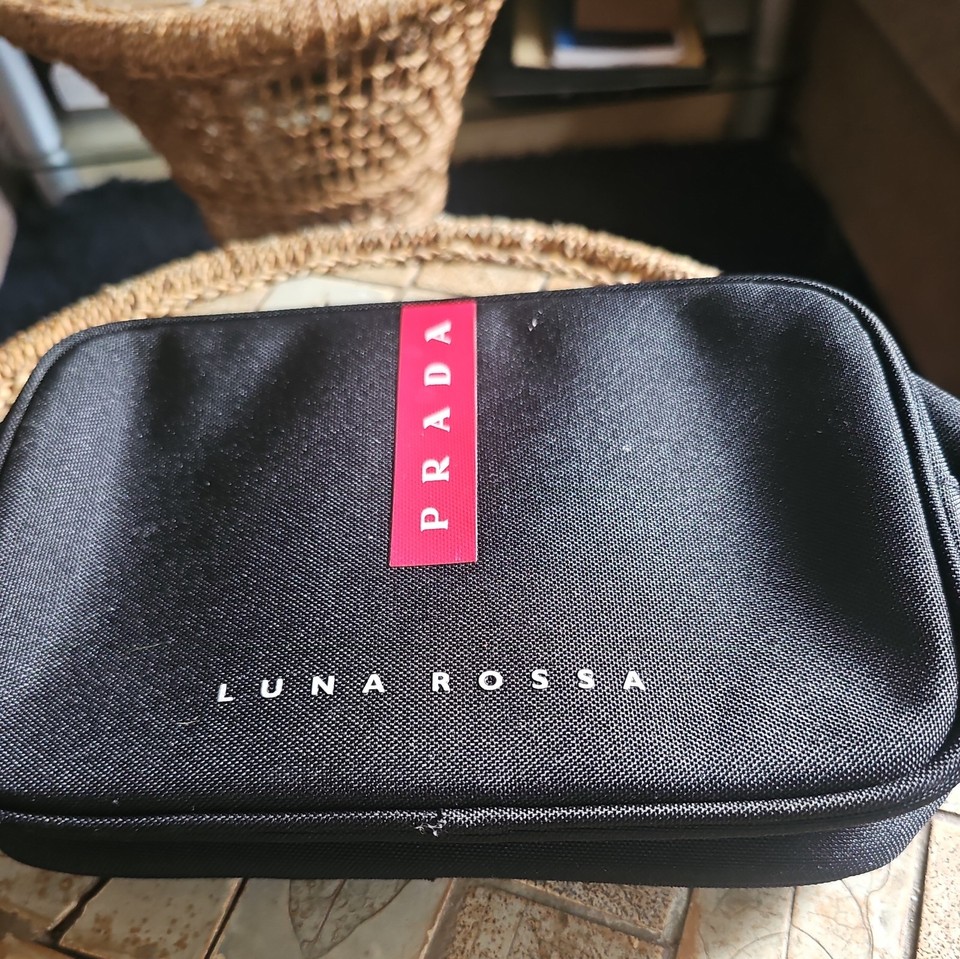 Prada Luna Rossa Black Wash Bag / Toiletry / Shaving Bag IN MINT CON ...