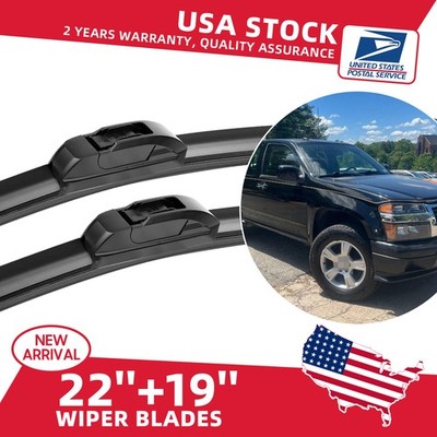 22" + 19" Inch Pair Windshield Wiper Blades J-hook Quality Bracketless ...