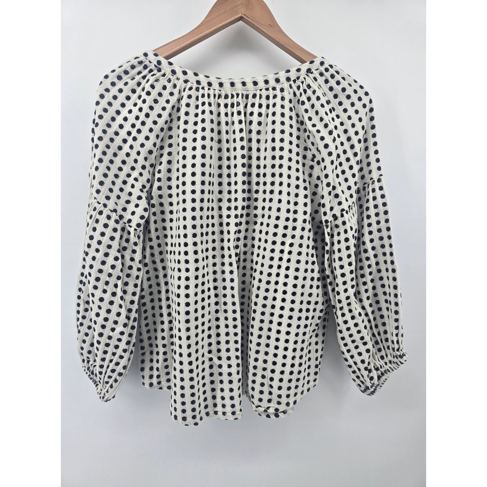 Velvet by Graham & Spencer Polka Dot V Neck Long Sleeve Blouse Top ...