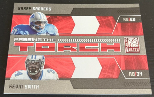 2009 Barry Sanders/Kevin Smith Donruss Elite Passing the Torch RED #2 ...