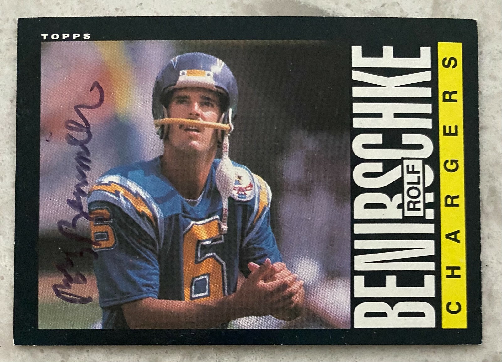 Rolf Benirschke signed SAN DIEGO CHARGERS card 1985 Topps | eBay