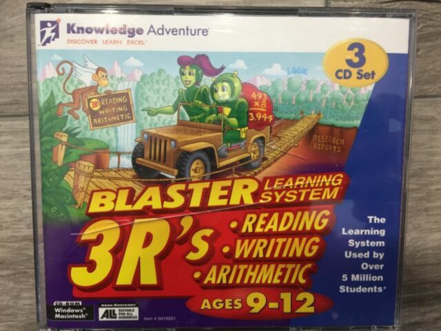 Blaster Learning System 3rs Reading Writing Arithmetic 9-12 Windows Mac ...