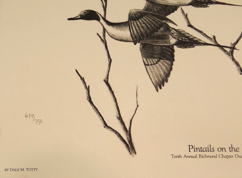 Dale M. Totty, Ltd. Ed Print "Pintails on the James", No. 634/750 ...