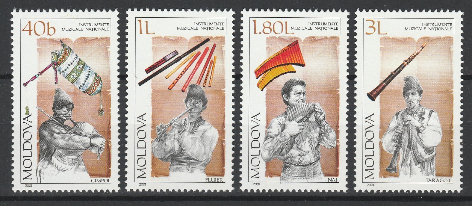 Moldova 2001 National Musical Instruments 4 MNH stamps | eBay