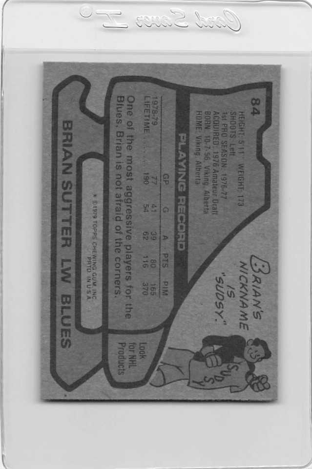 1979/80 Topps #84 Brian Sutter Blues NM *DA-C7196 | eBay