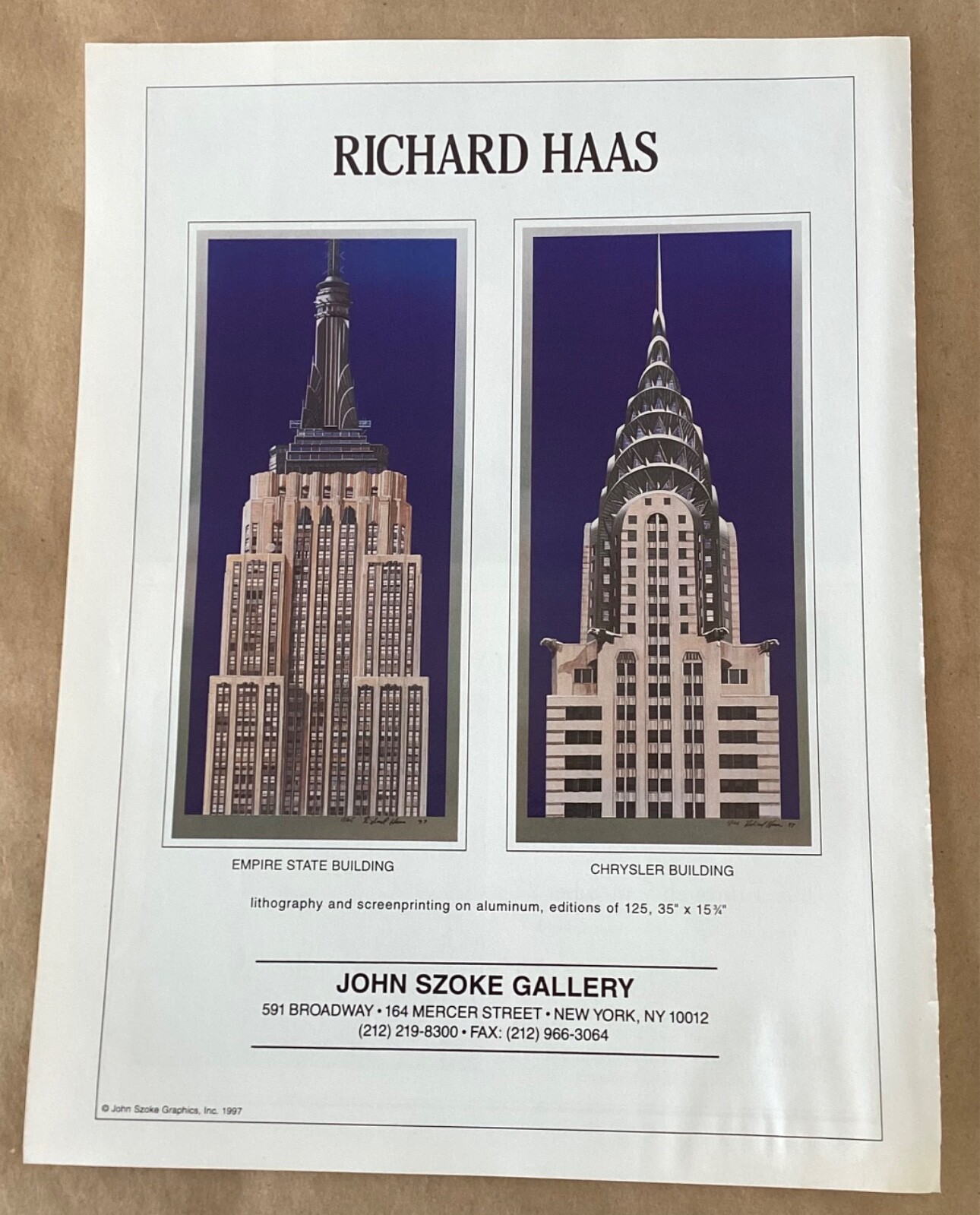 Richard Haas Szoke gallery exhibition ad 1997 vintage art magazine ...