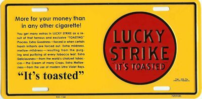 Vintage Lucky Strike License Plate Embossed Metal New Old Stock #548 | eBay