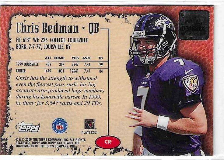 Chris Redmon Autograph Gold Label Topps 2000 (B901) | eBay