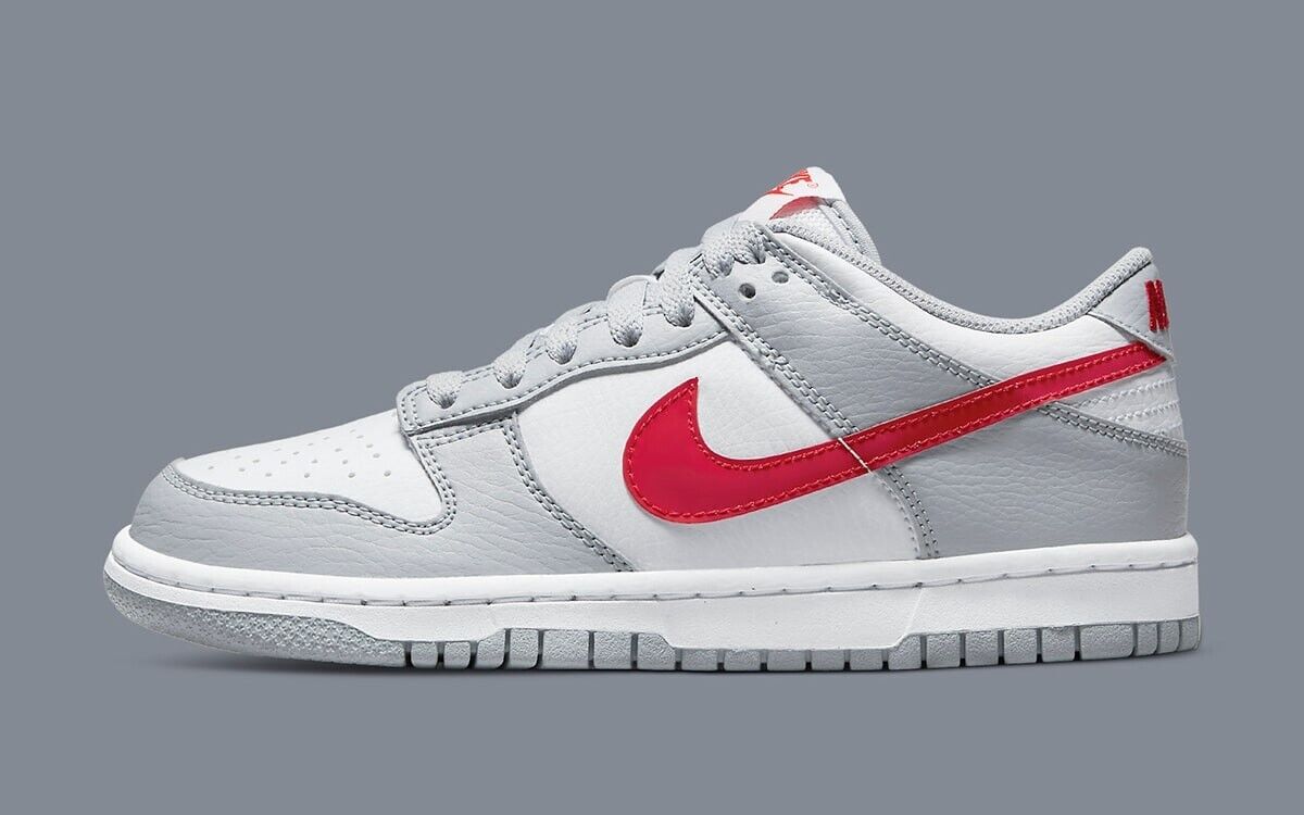 Size 5Y - Nike Dunk Low White Wolf Grey University Red (GS Size 5Y - Nike Dunk Low White Wolf Grey University Red (GS