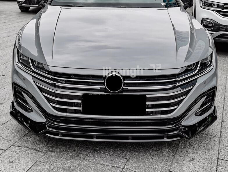 For VW Arteon R-Line 2021-2022 Glossy Black Front Bumper Lip Spoiler ...