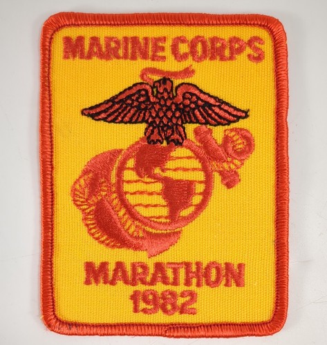 United States Marine Corps Marathon 1982 Vintage Jacket Patch USMC US ...