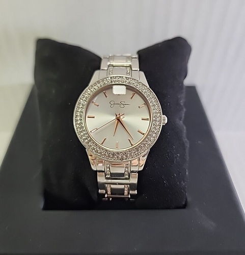 Jessica Simpson Rose Gold Rhinestone Women's Quartz Watch MOP Dial- New ...