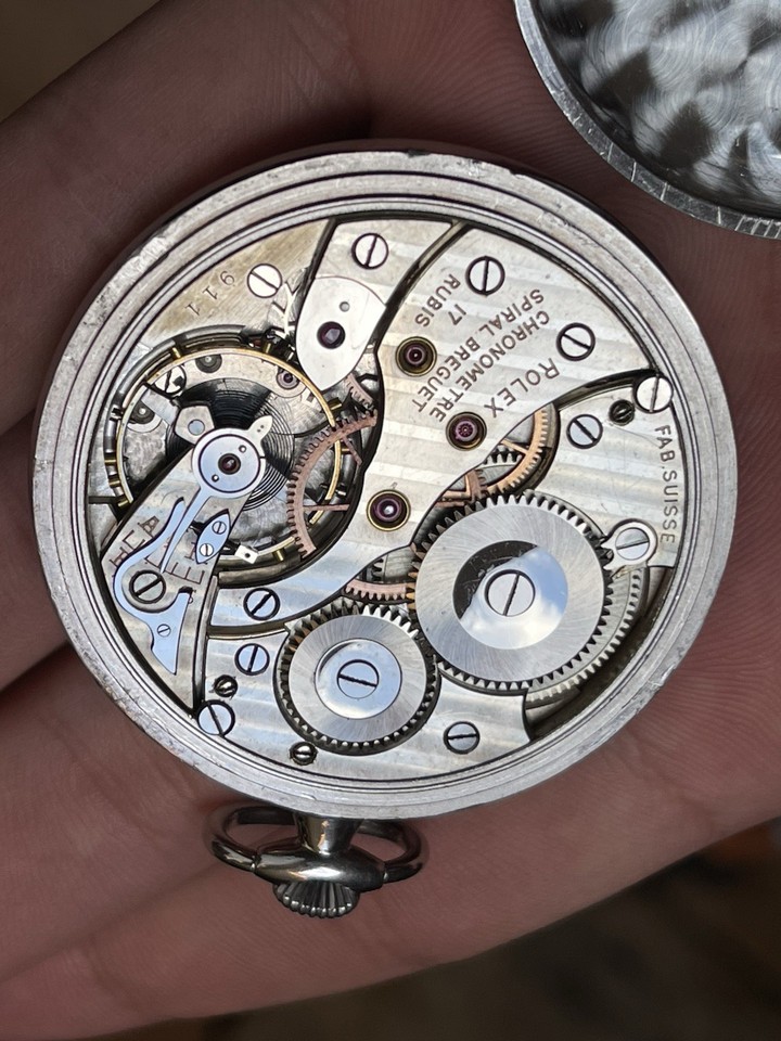 TRÈS BELLE RARE MONTRE GOUSSET POCHE ACIER STAYBRITE ROLEX SUISSE 1930 ...