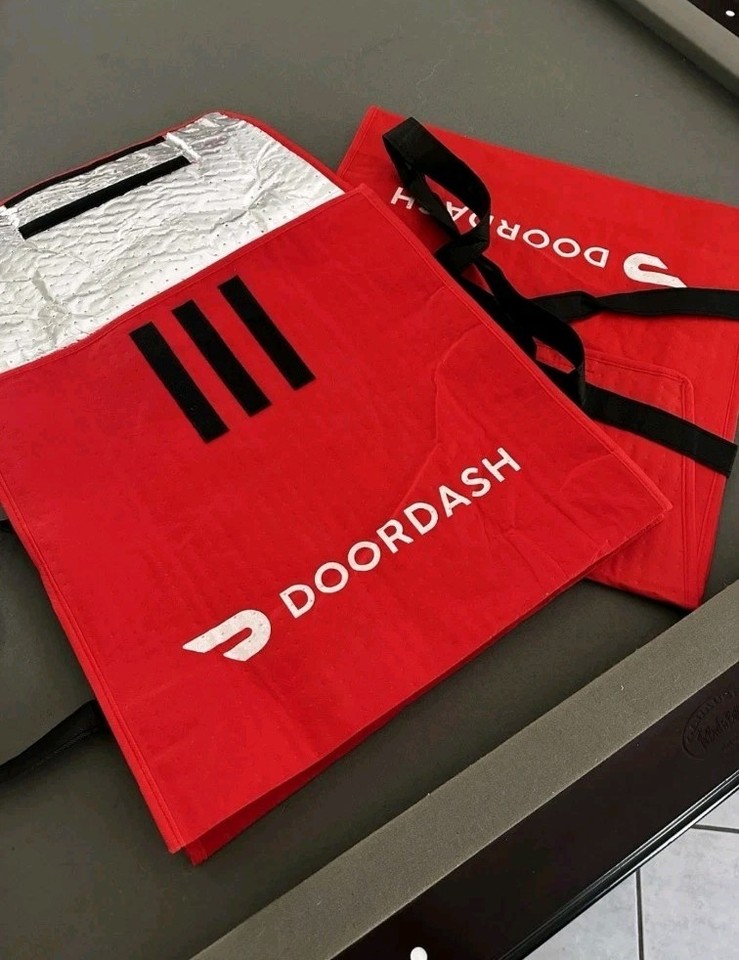 2x Doordash Large Insulated Pizza Delivery Bag Tote 19x19x5 Door Dash ...
