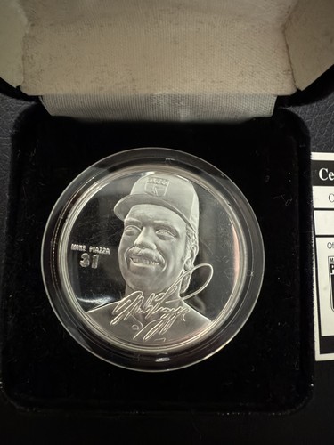 Mike Piazza Rare Limited .999 1oz Silver Coin Baseball Highland Mint ...