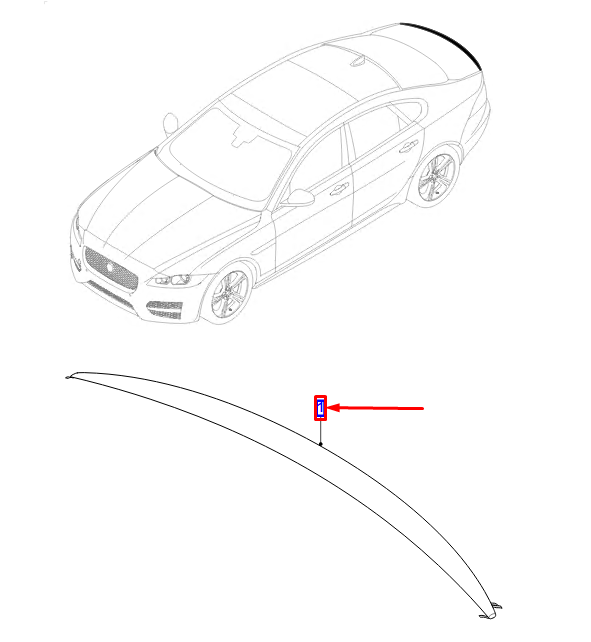 JAGUAR XF X260 Rear Tailgate Bootlid Spoiler T2H6236LML NEW GENUINE ...