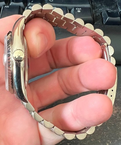 ROLEX 18K WHITE GOLD DOUBLE QUICKSET PRESIDENT 18239 36MM Silver ...