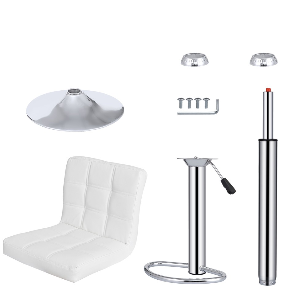 Set of 4 Bar Stools Adjustable Height Dining Swivel Pub Counter Chair ...