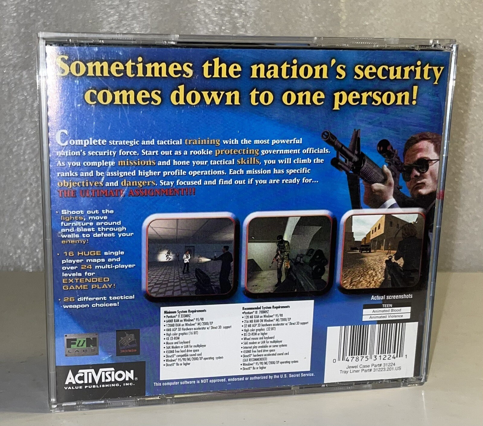 CD ROM Activision PC Game Secret Service for Windows Complete Manual ...