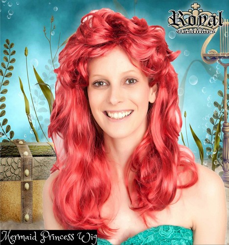 MERMAID Princess WIG Cerise Ariel Shrek Fiona Fairy Tale Disney Costume ...