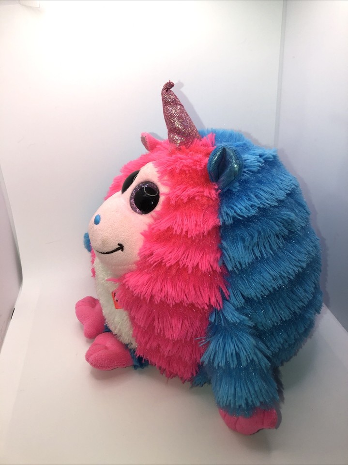 Ty Delilah Monstaz Blue & Pink Giggling Fluff Ball Unicorn Plush ...