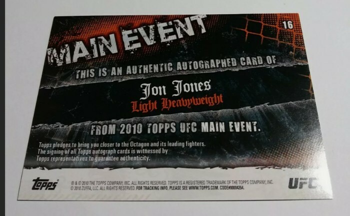 2010 Topps UFC Jon Jones Auto Blue Refractor Autograph "Bones" MMA Card ...