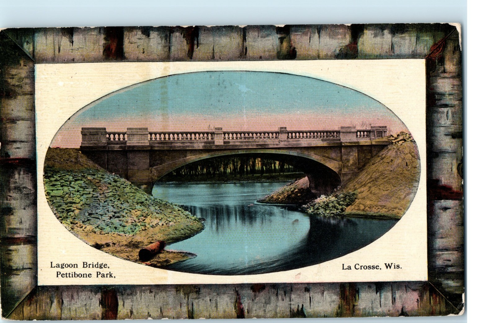 Postcard WI La Crosse Lagoon Bridge Pettibone Park View Posted 1913 | eBay