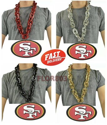 NFL San Francisco 49ers 3D Fan Chain Necklace Foam 2 in 1 | eBay