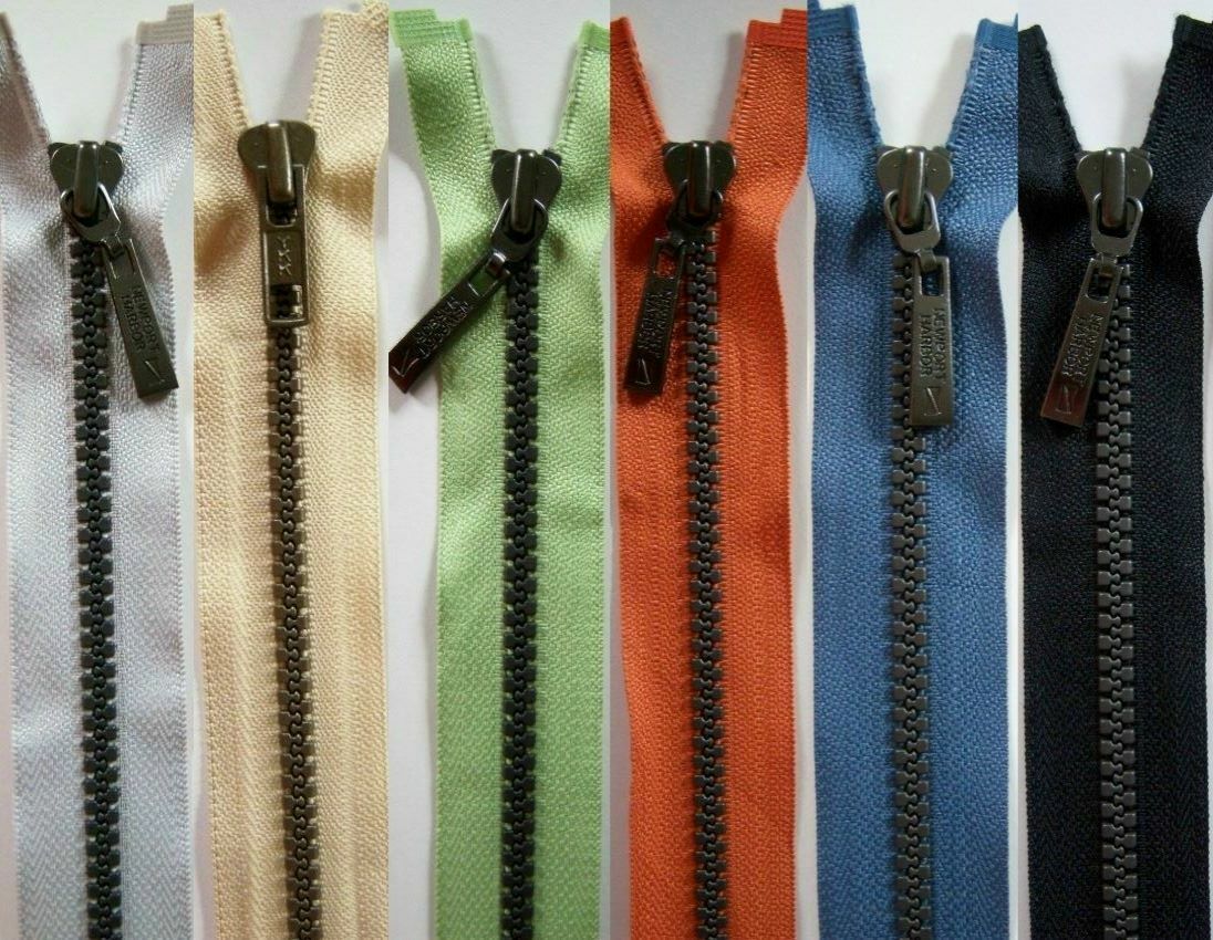 YKK or Dulon Vislon 26" or 26 1/2" White Metal Separating Zippers Made ...