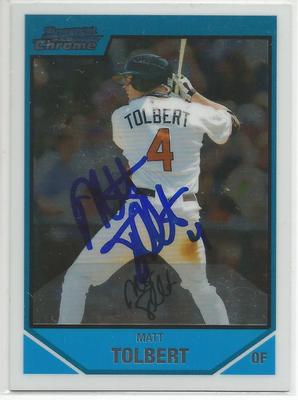 MATT TOLBERT Autographed Signed 2007 Bowman Draft Chrome card Minnesota ...