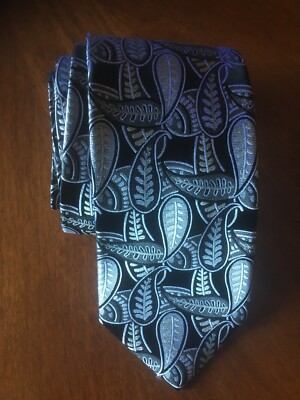 Steven Land The Big Knot Gray, White & Black Paisley Pattern Men's Tie ...