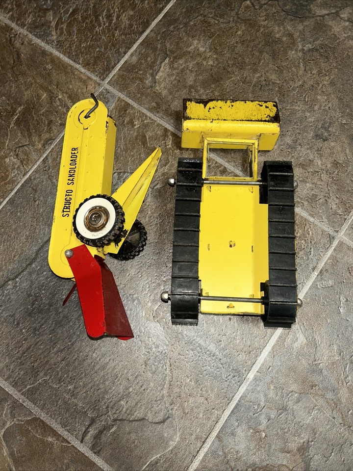 Vintage Structo Yellow Bulldozer And SandLoader Pressed Steel Toy, Made ...
