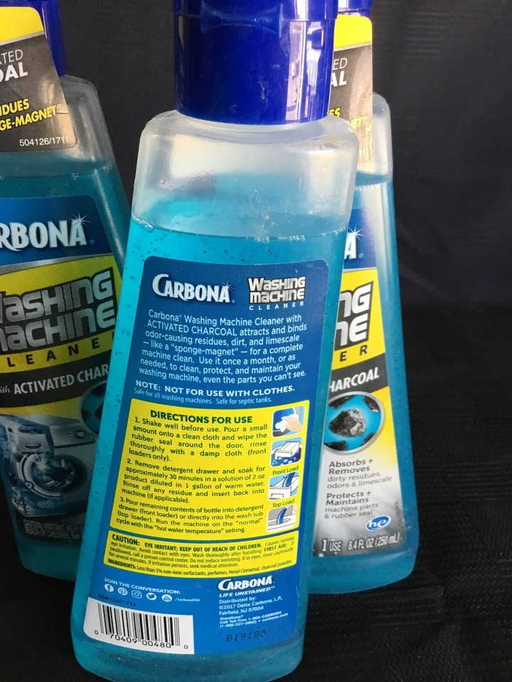 3-Pk Carbona Washing Machine Cleaner with Activated Charcoal, 8.4oz (P6 ...