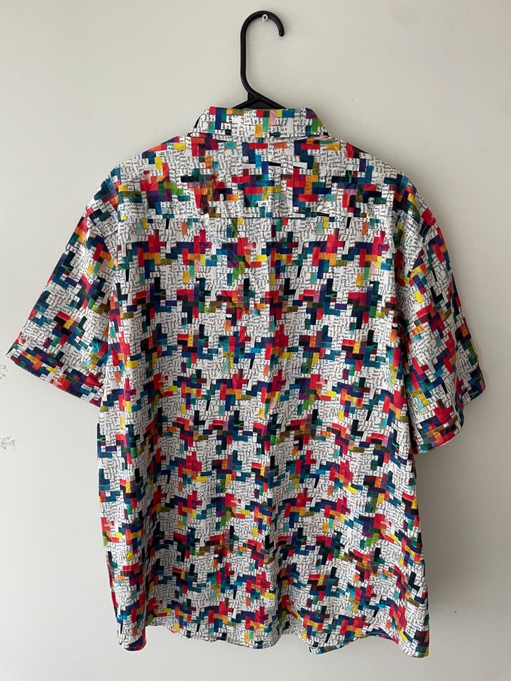 Robert Graham Ransom Note Short Sleeve Shirt Size 4XL | eBay